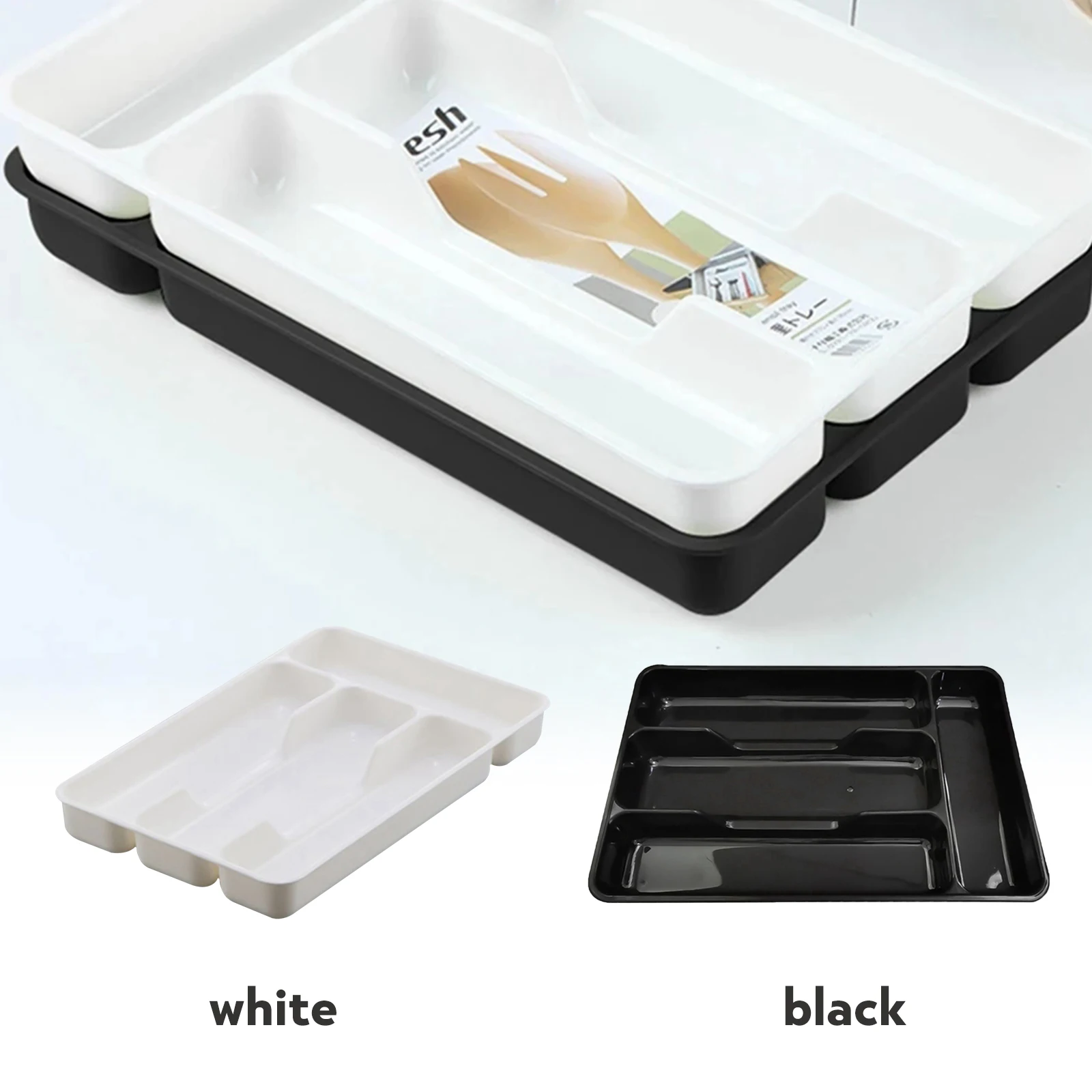 Plastic Cutlery Tray Organizer Box Kitchen Drawer Organizer Separation ...