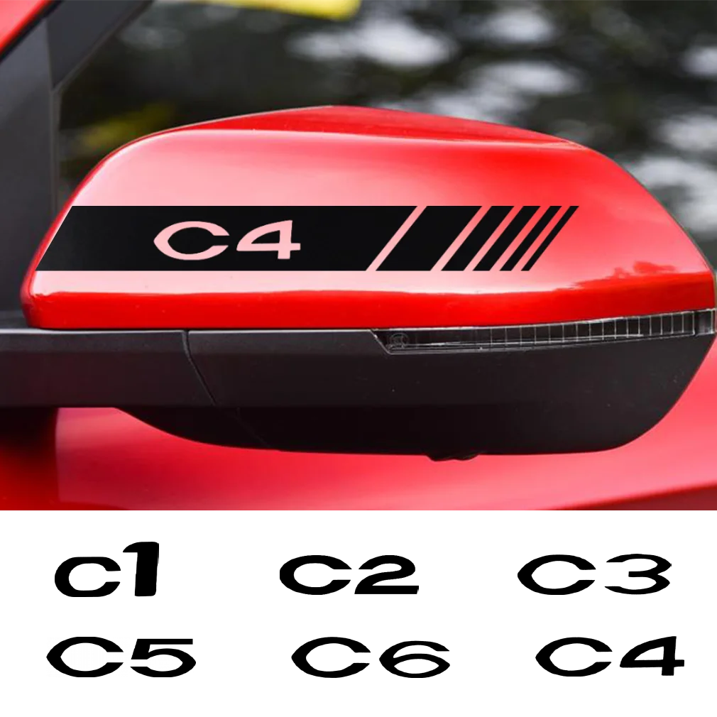 2PCS-Car-Rearview-Mirror-Stickers-Vinyl-Film-Decals-For-Citroen-Ami ...