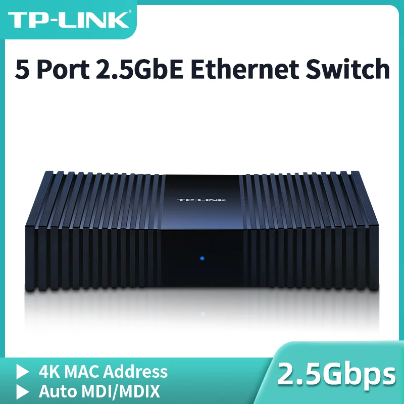 TP-Link 5 Port 2.5GbE Ethernet Switch 2.5G/1G Network Switcher Plug ...