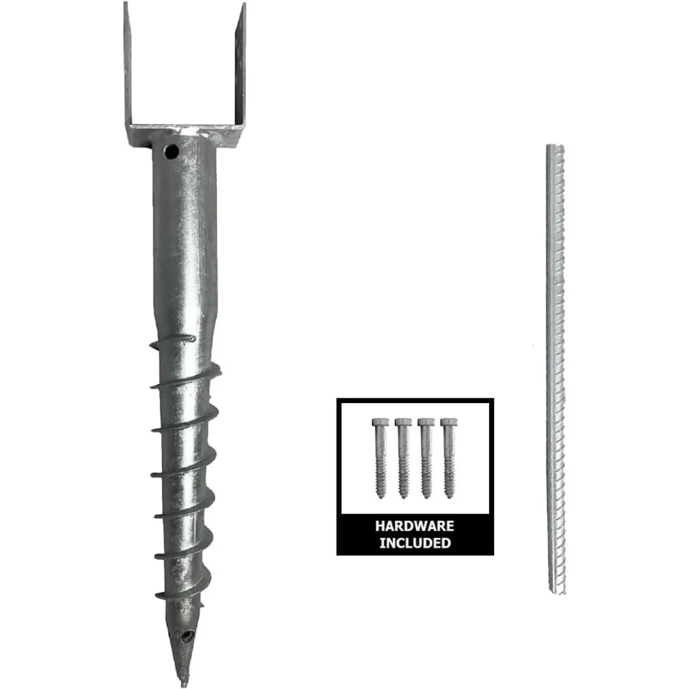 Screw (4 Pack), No Dig, U-Model Screw in Post Stake - 27" Inch Long ...