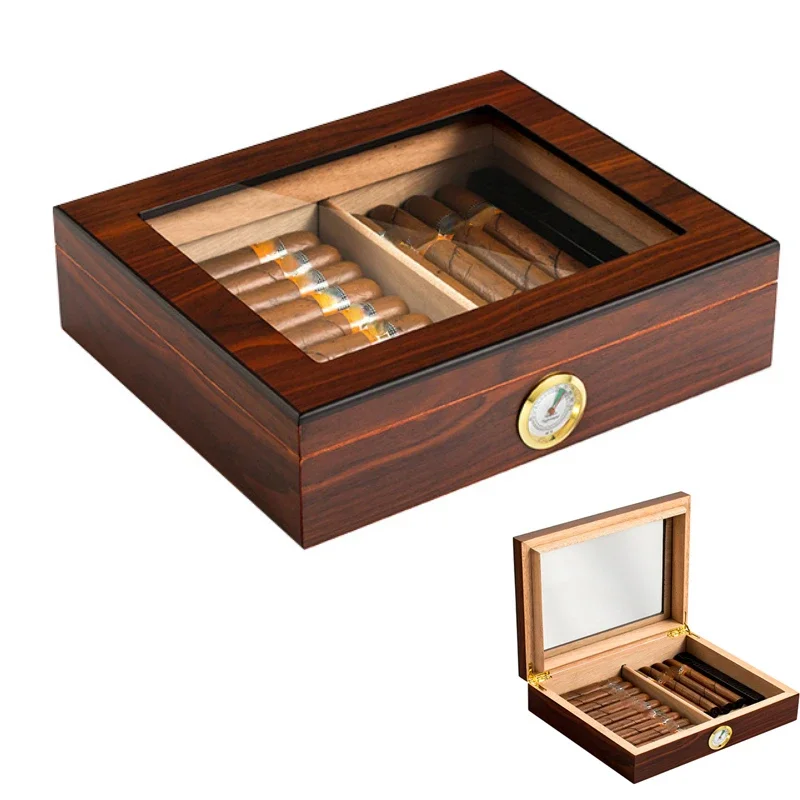 Portable-Cigar-Humidor-with-Glass-Top-Cigar-Case-Storage-Cigar-Tool-Box ...