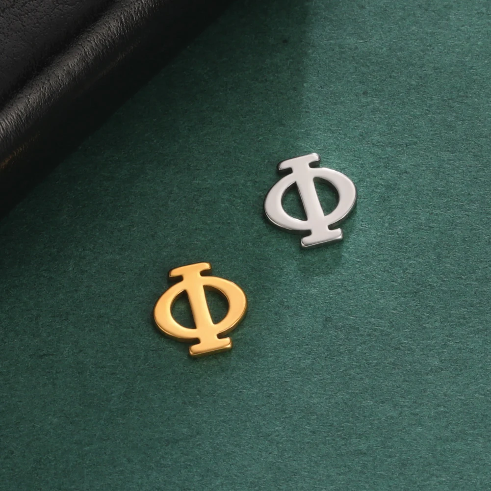 5pcs The Greek Letter Phi Pendant Charm Fashion Stainless Steel Women ...