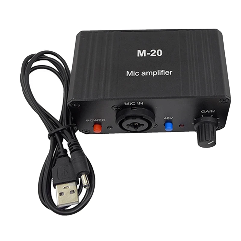 1Set-Dynamic-Microphone-Condenser-Microphone-Amplifier-M-20-Audio-48V ...