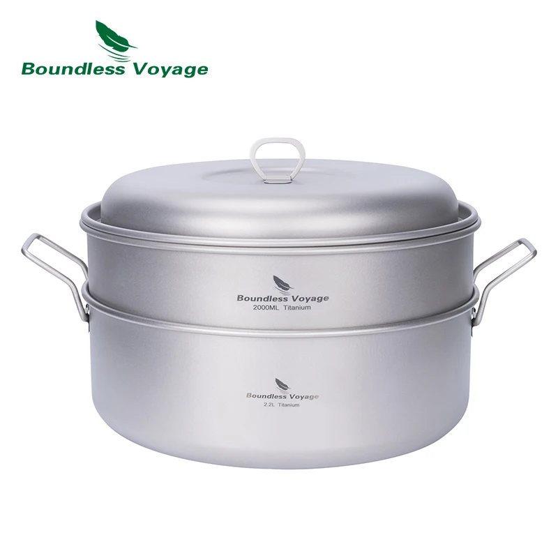 Boundless-Voyage-Outdoor-Cookware-2-2L-Titanium-Stock-Pot-2L-Steamer ...