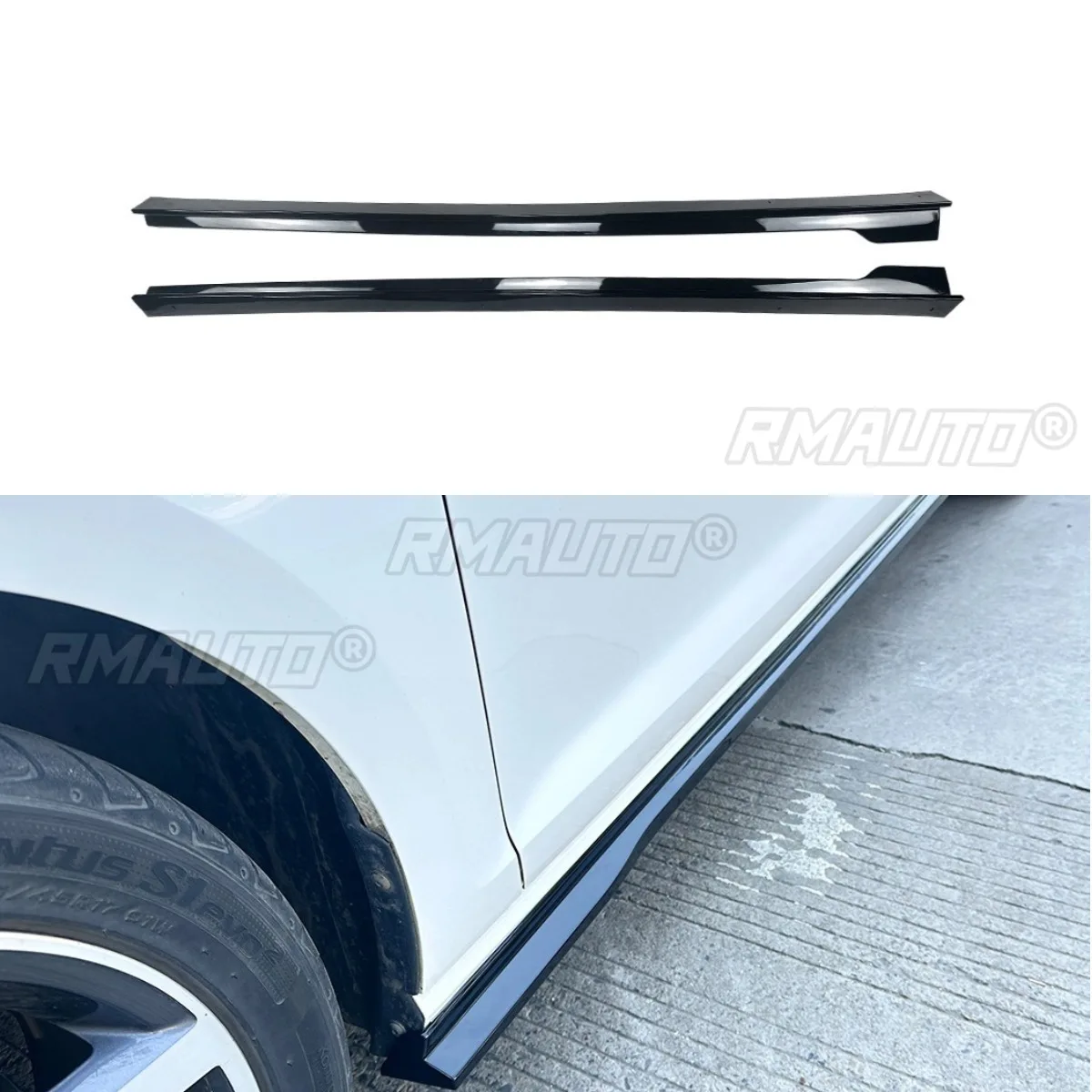 For VW Golf MK7 7.5 TCR Car Side Skirt Lip Spoiler Extension Splitter ...