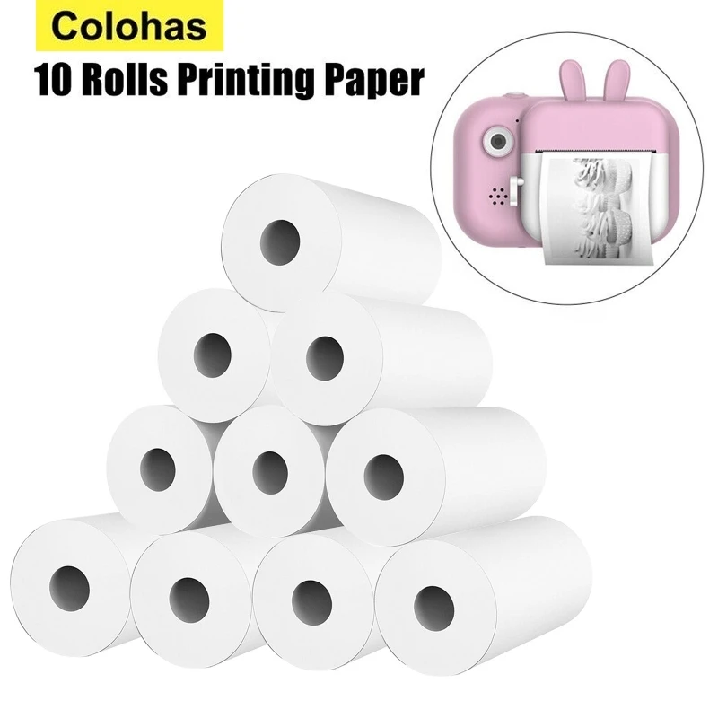 10-Rolls-White-Children-Camera-Wood-Pulp-Thermal-Paper-Instant-Print ...