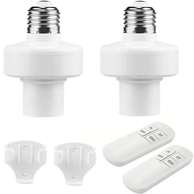 E27 Wireless Remote Control Light Socket Lamp Holder 20M Range For LED ...