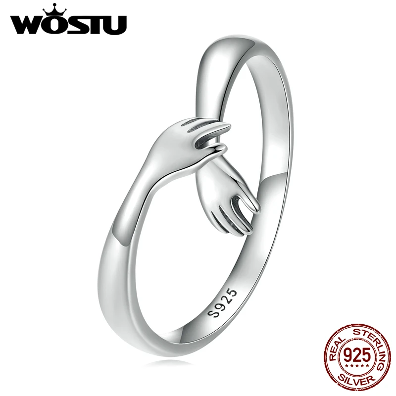 WOSTU-Romantic-Hand-Open-Finger-Rings-For-Women-925-Sterling-Silver ...