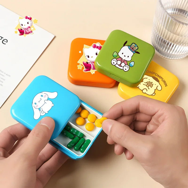 MINISO-Kawaii-Anime-Hello-Kitty-Cinnamoroll-Sanrio-Push-pull-Pill-Box ...