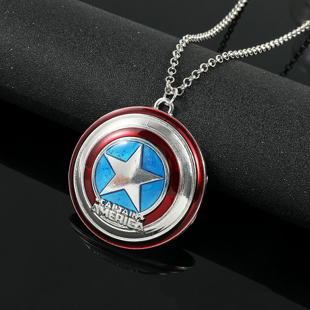 Collar-de-superh-roe-de-Marvel-colgante-de-escudo-de-pentagrama-redondo ...
