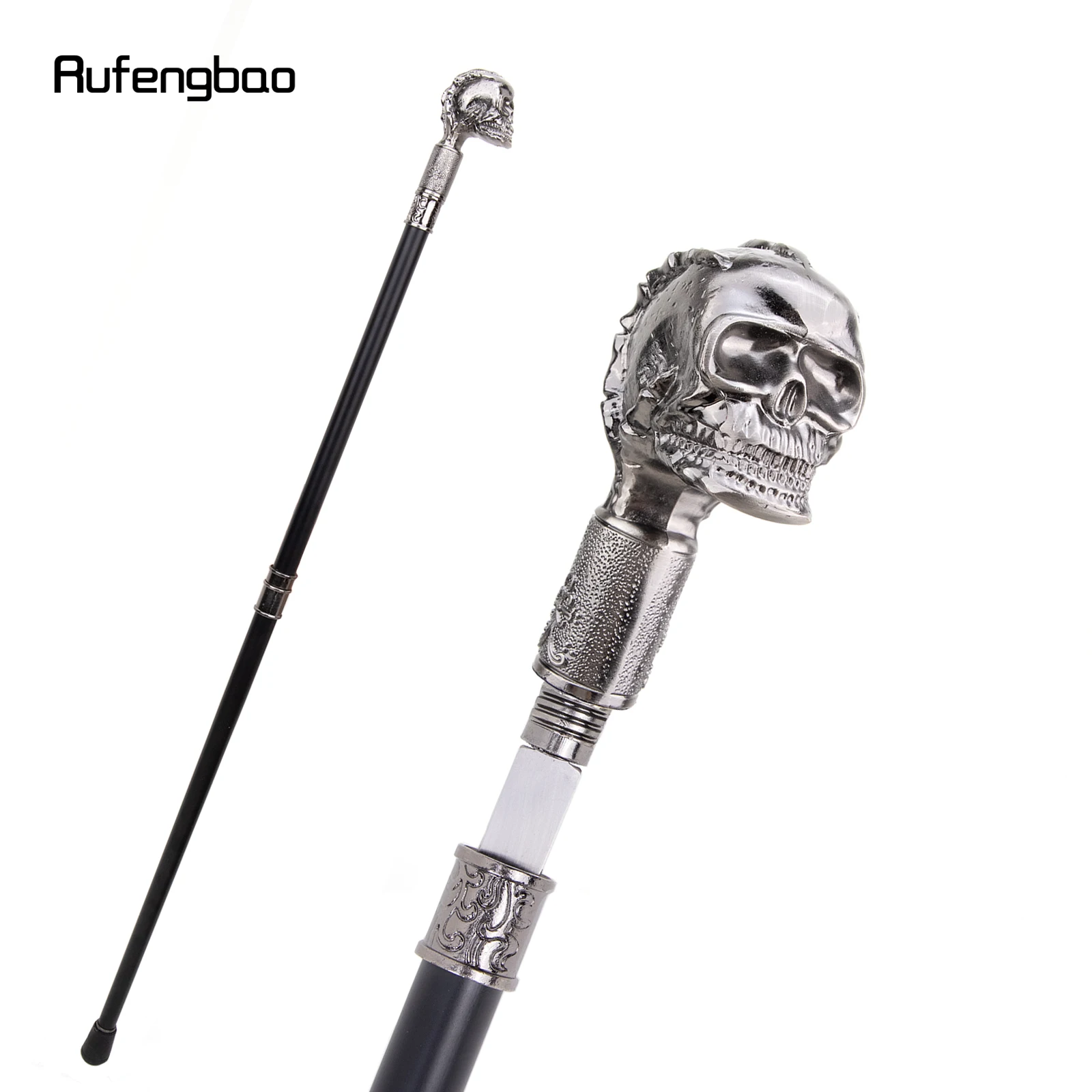 Skull-Head-Big-Tooth-Steampunk-Walking-Stick-with-Hidden-Plate-Self ...