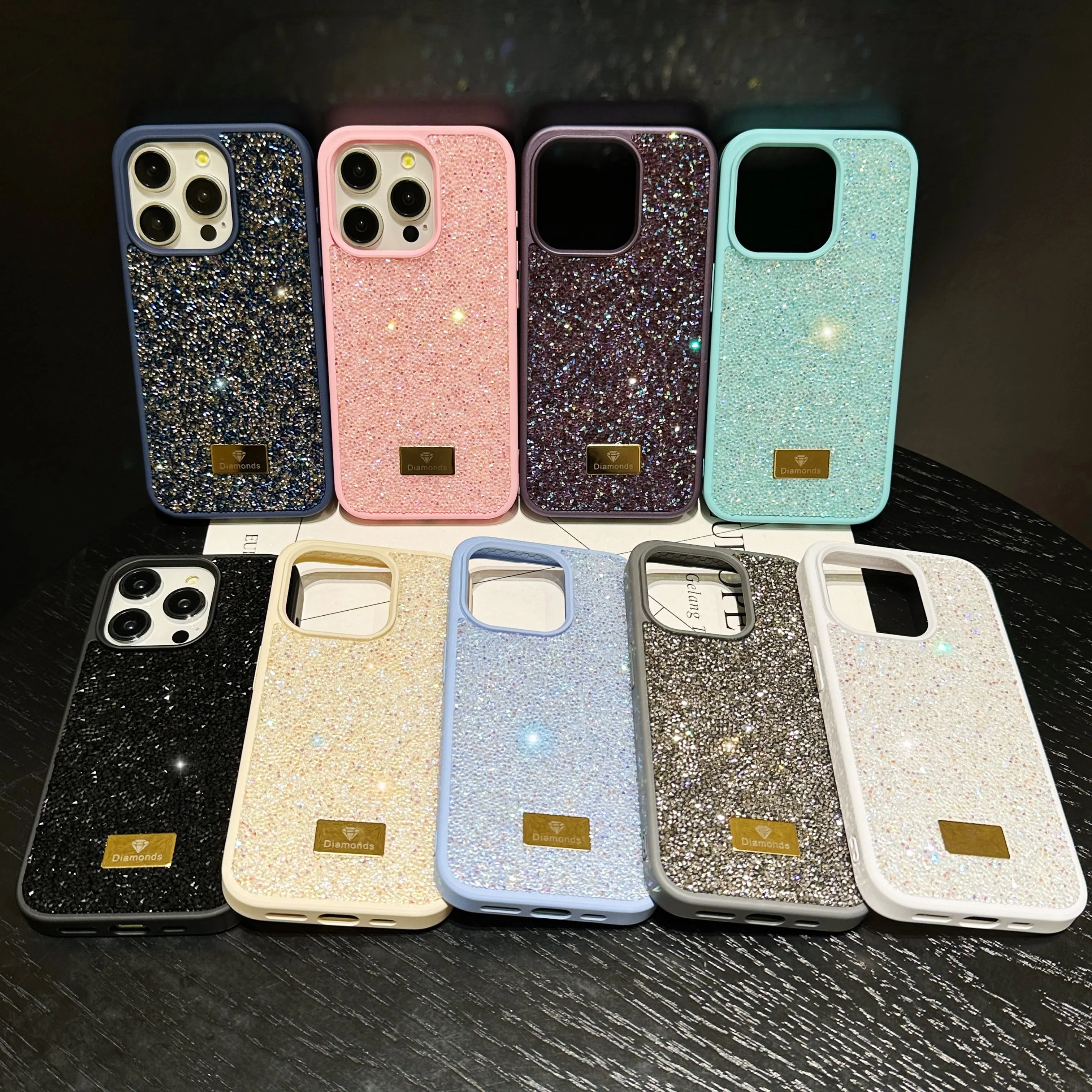 Luxury-INS-Dazzling-Full-Covered-Zircon-Macaroon-Color-Phone-Case-for ...