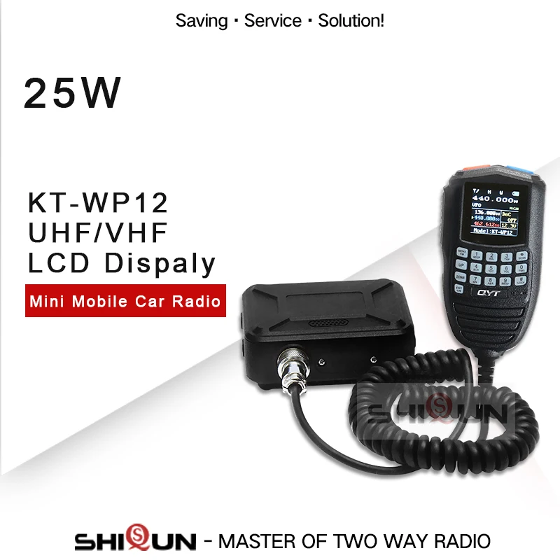 KT WP12 Mini Walkie Talkie, rádio de carro móvel, Dual Band, UHF, VHF ...