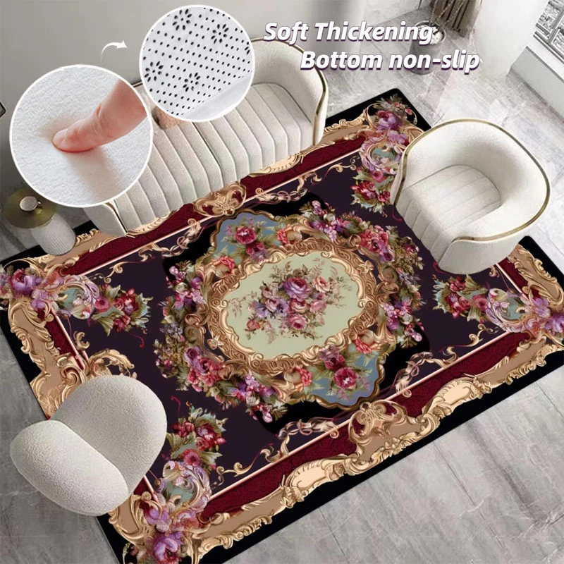 Retro Carpet For Living Luxury Room Large Area Bedroom Bedside Carpets ...