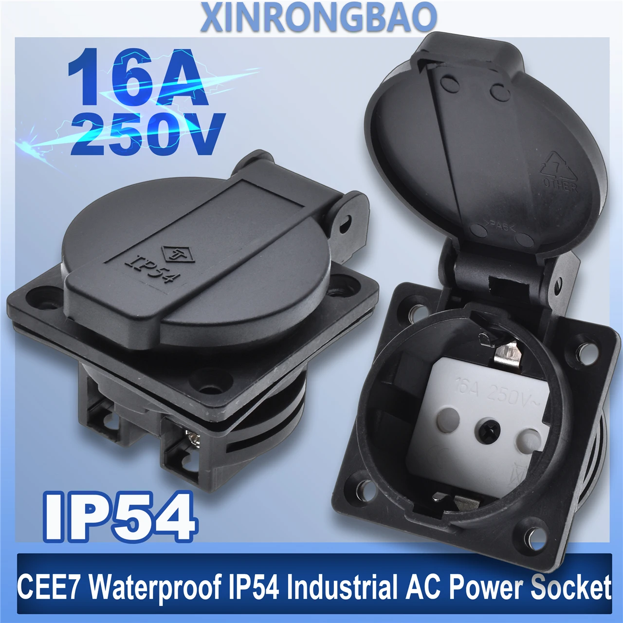 EU-IP54-16A250V-electrical-AC-power-socket-European-universal-industry ...