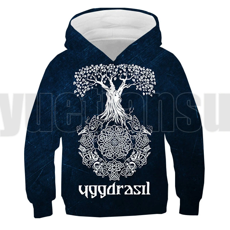 New 3D Print Yggdrasil Norse Tree of Life Viking Symbol Hoodie Children Sweatshirt Women Winter ...