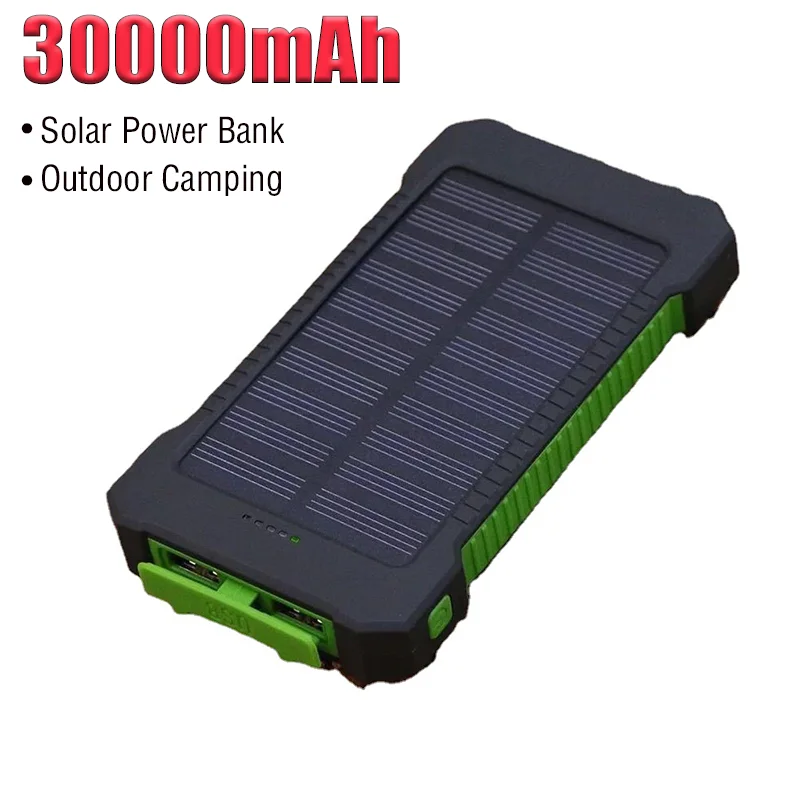 Solar Power Bank 30000Mah Portable Charger Outdoor Waterproof with LED ...
