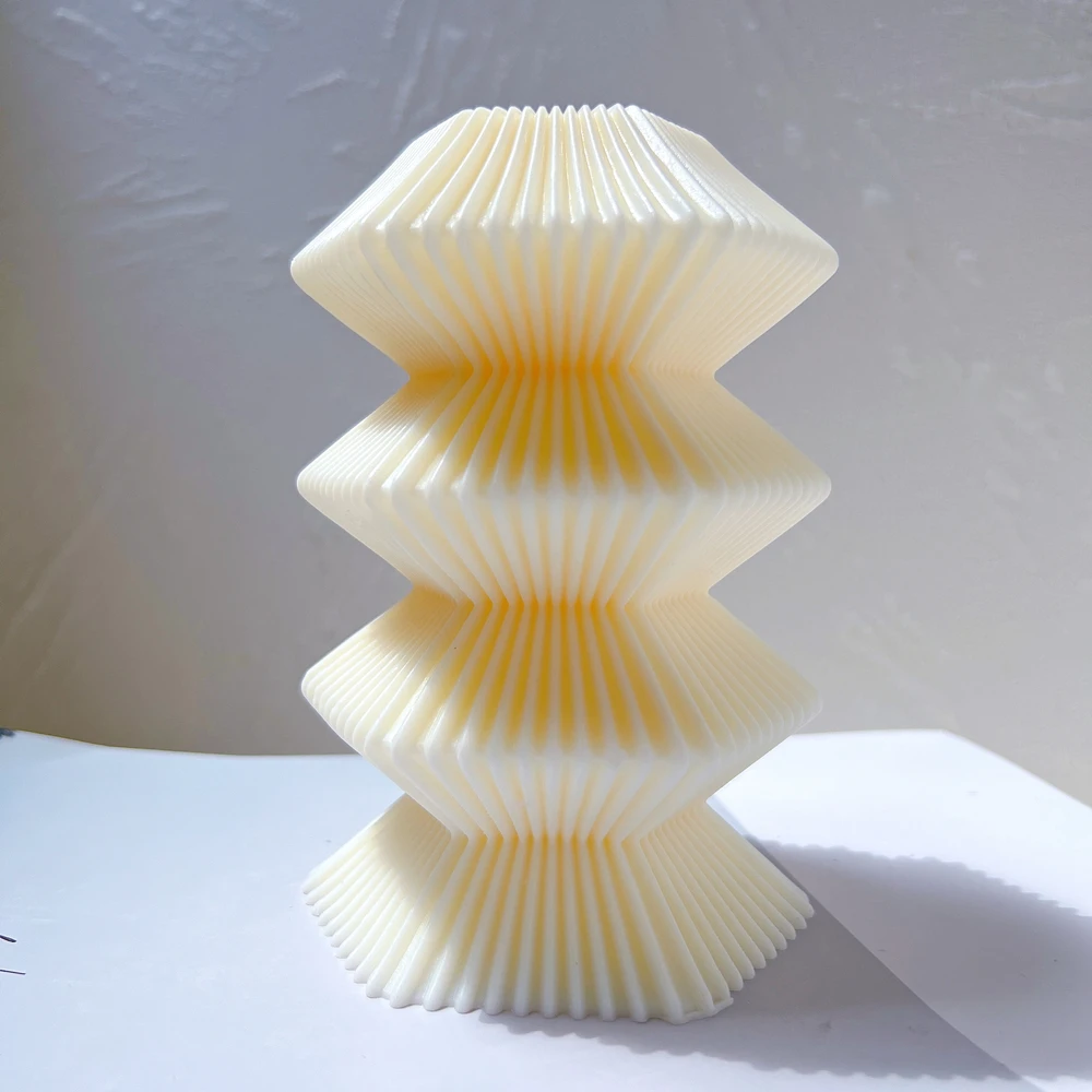 Ribbed-Pillar-Candle-Mould-Aesthetic-Tall-Hexagon-Wax-Silicone-Mold ...
