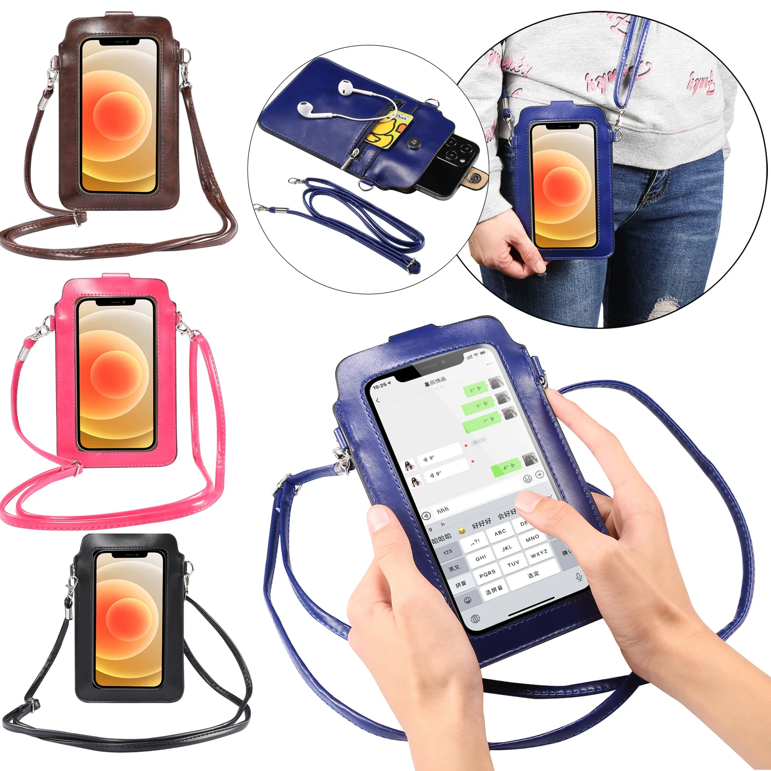 Outdoor-Inclined-shoulder-bag-Casual-Purse-Belt-Bag-PU-Leather-Bag ...