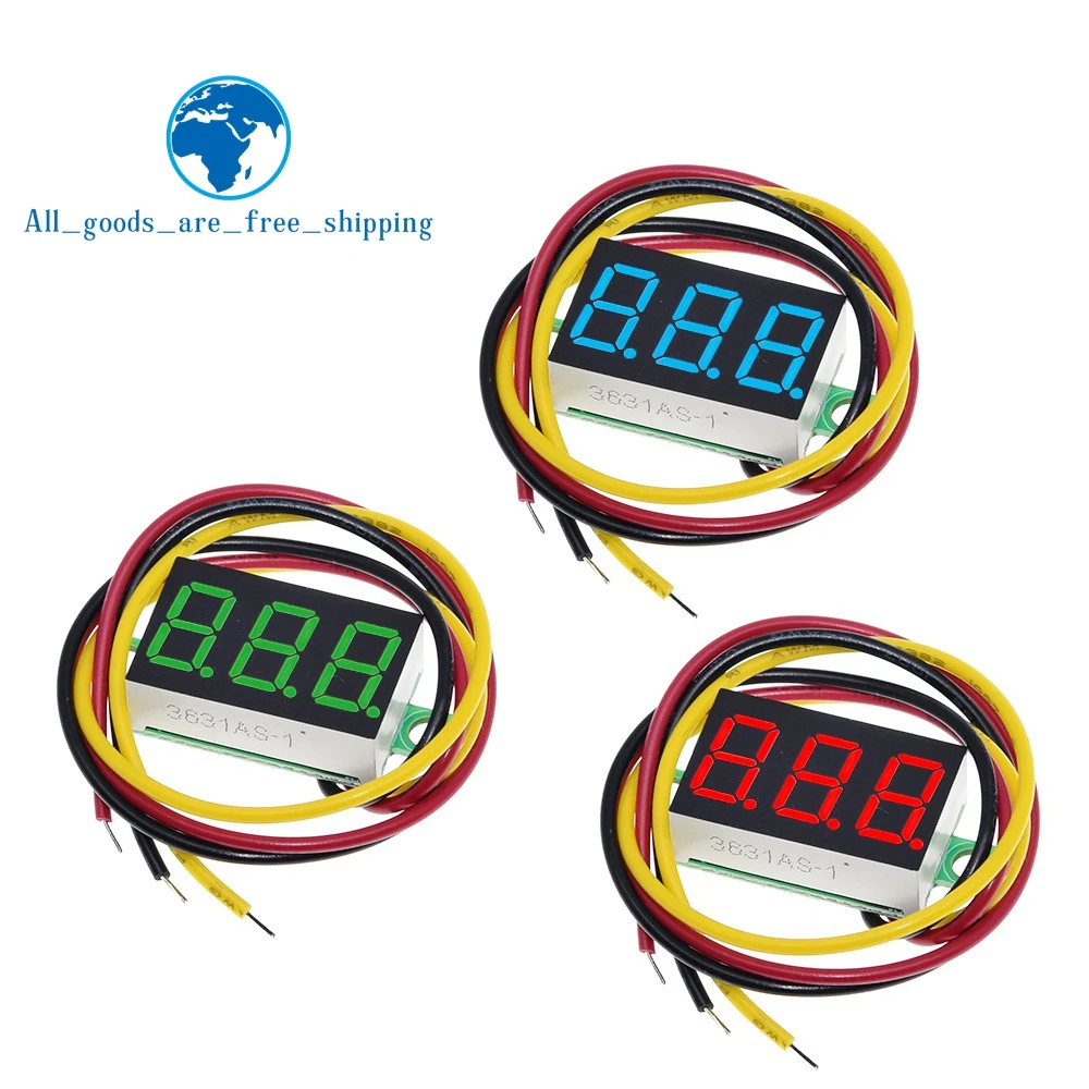 0.36 Inch 2/3 Wire 0.36'' DC 4.5-30V 3 Digit Display Voltmeter Mini LED ...