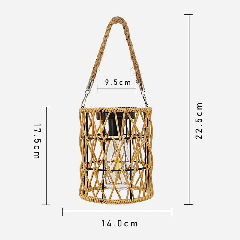Hollow Out Solar Hanging Light Iron Rattan Woven Solar Light Yard ...
