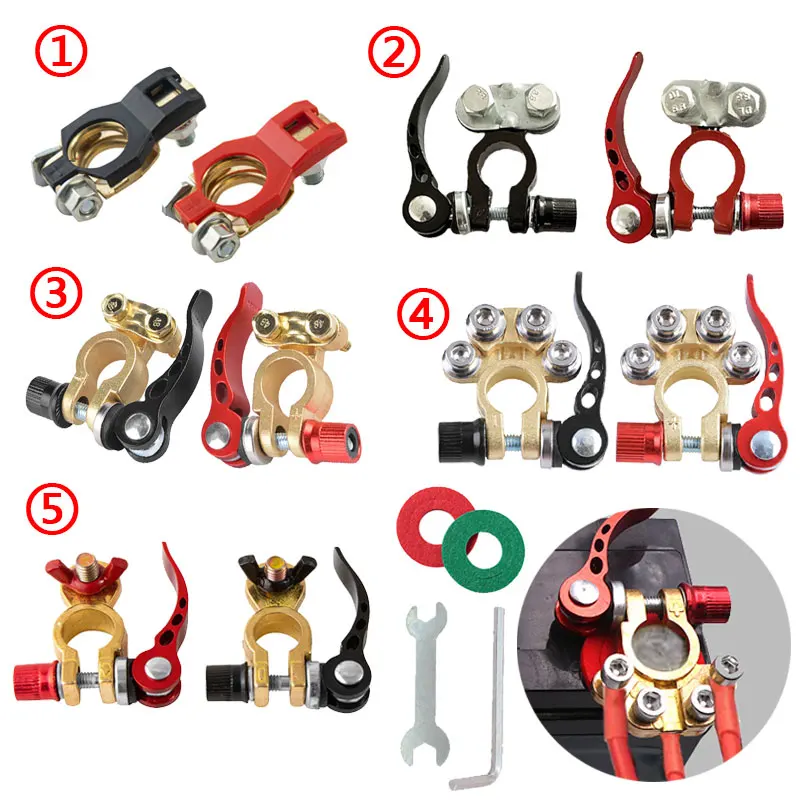24V-12V-Car-Battery-Terminal-Brass-Zinc-Alloy-Power-Lug-Posts-Quick ...
