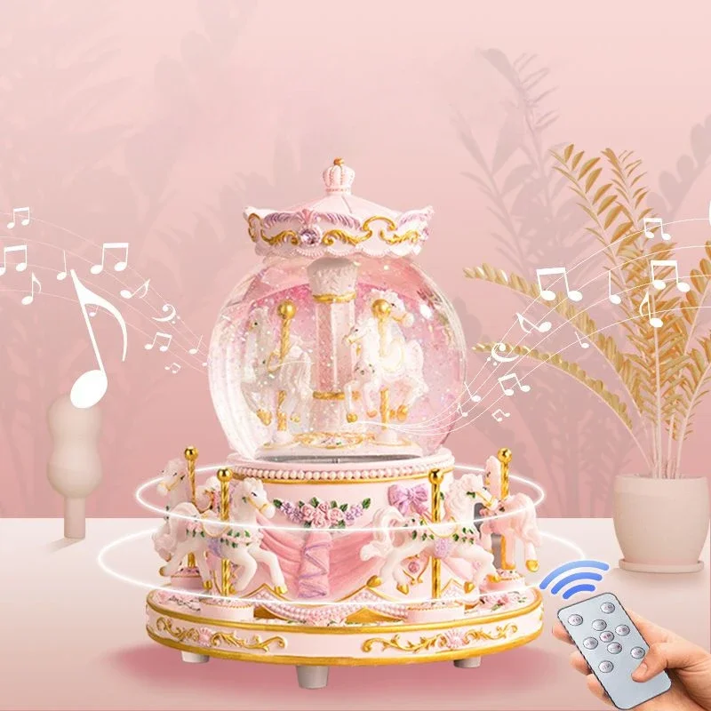 Crystal-ball-music-box-birthday-gift-carousel-music-box-decorations ...