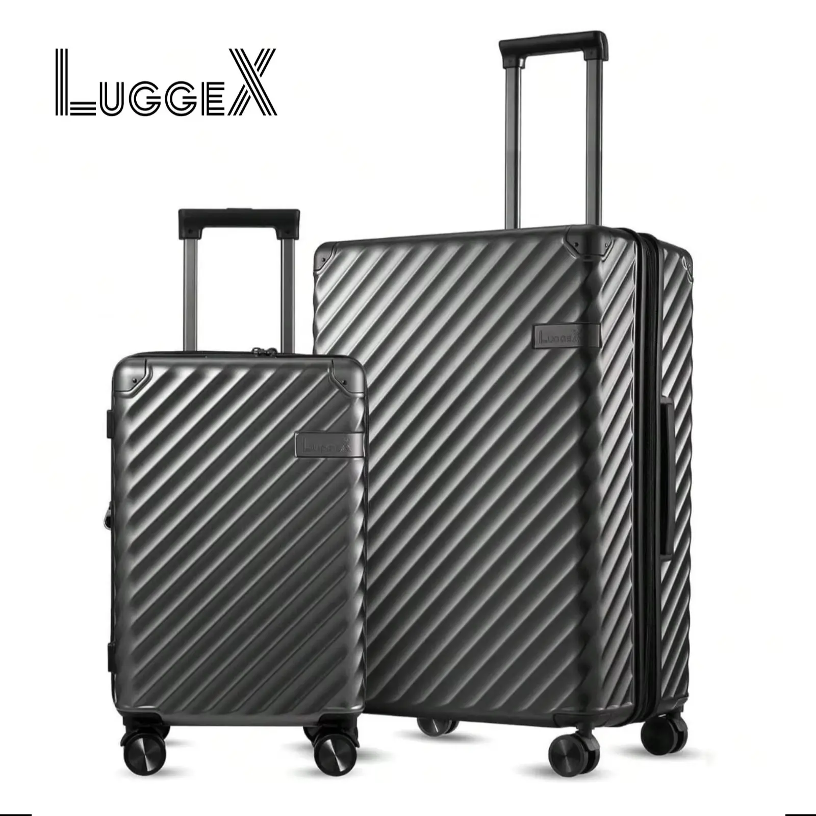 2pcs-LUGGEX-Luggage-with-Spinner-Wheels-Polycarbonate-Expandable-Hard ...
