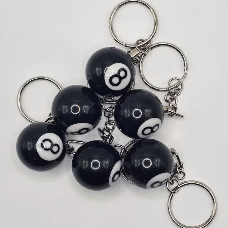 Handmade Fashion Billiards 8-Ball Snooker Keychain Y2K Star Charm 8 ...
