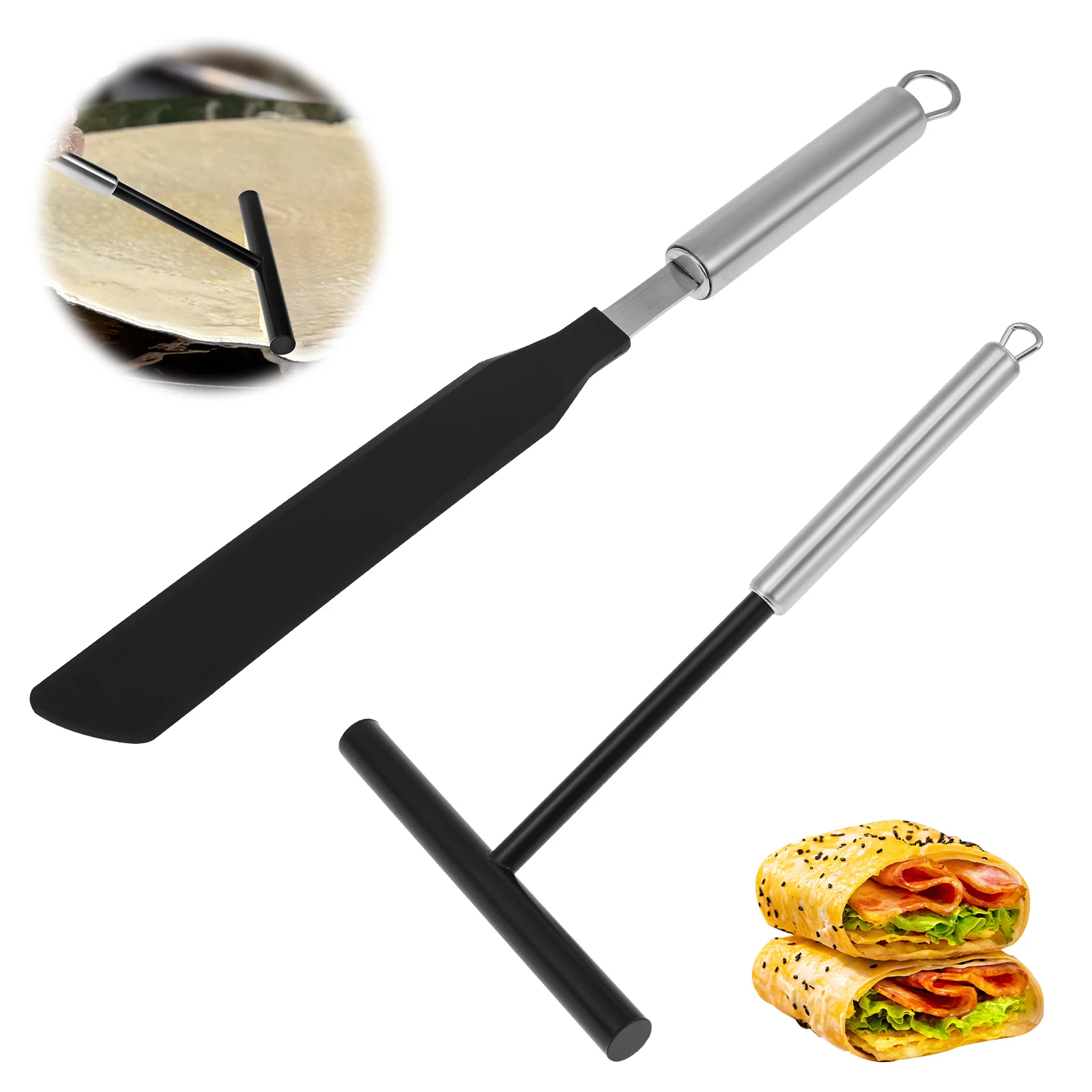 2Pcs Crepe Spreader Spatula Stainless Steel Crepe Spreader and Spatula ...