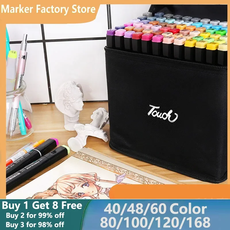 262-204-168-120-60-80-Markers-Set-Colour-Double-Headed-OilySketch ...