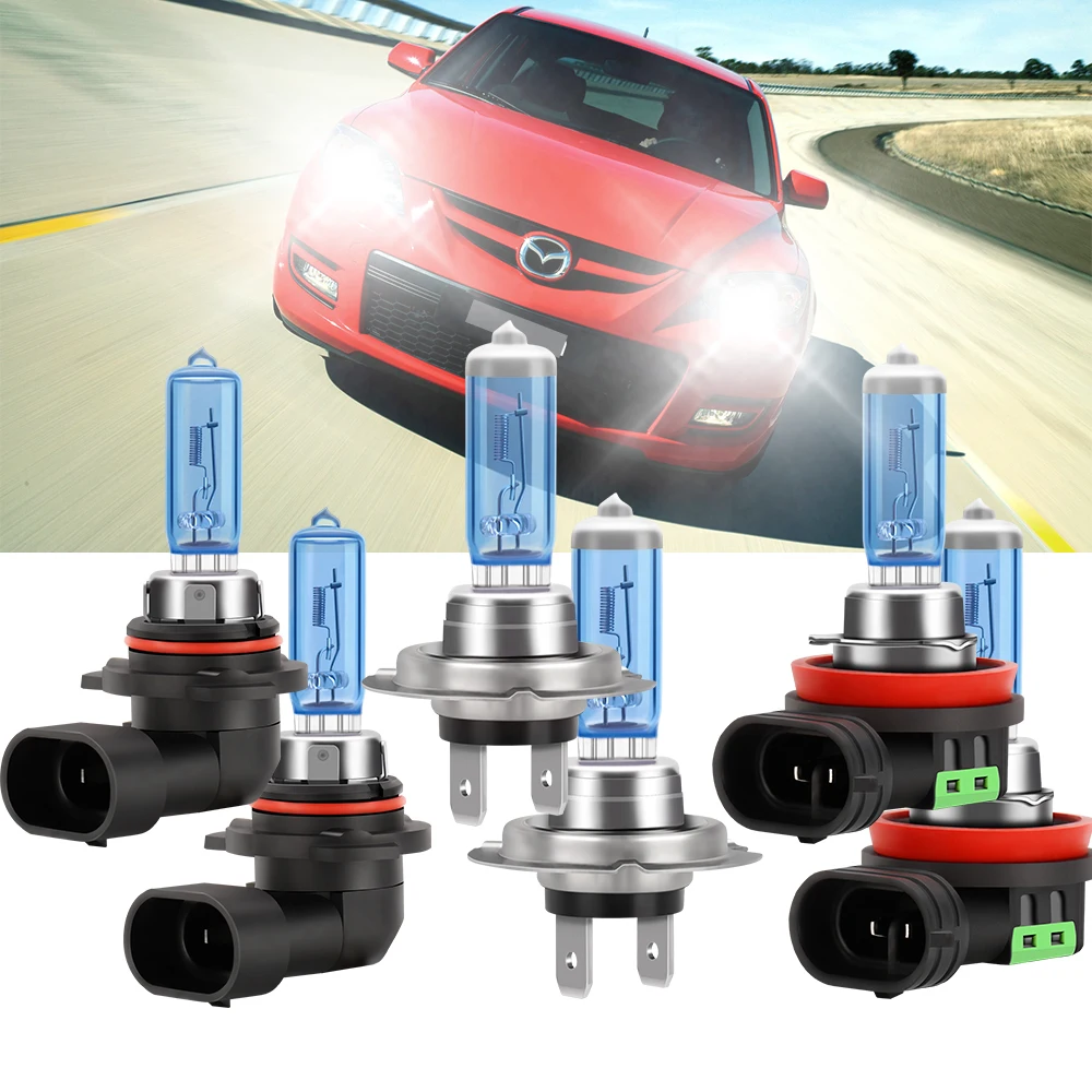 Combo 4/6PCS For Mazda 3 2004-2018 Halogen Bulbs 100W High Low Beam ...