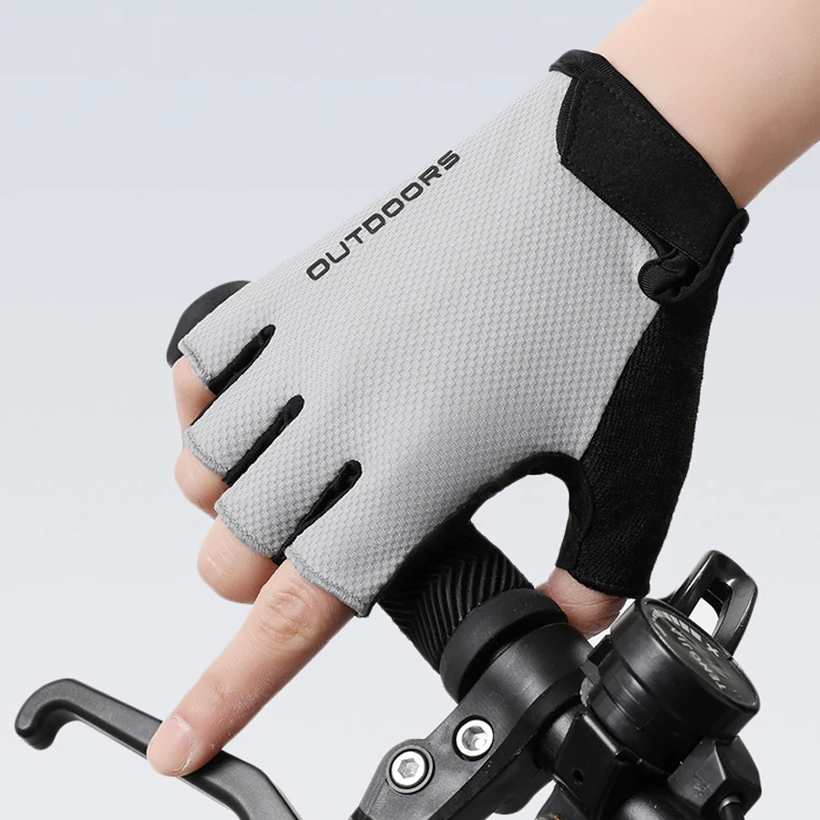 Breathable Half Finger Cycling Gloves Anti Slip Pad Motorcycle MTB Road ...