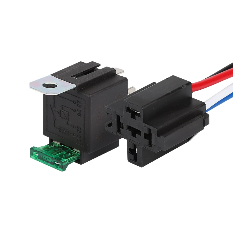 30A Automotive Fused Relay With Iron Back Socket 12V 24V 4/5 Pin ...
