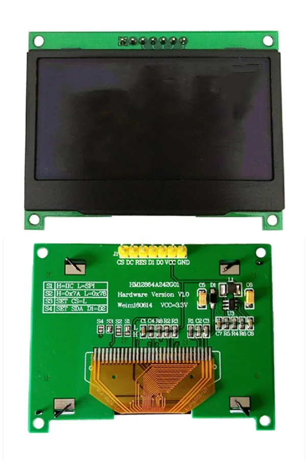 Maithoga 2.42 Inch 7pin Spi White/yellow/blue Oled Display Screen Module Ssd1309 Driver Ic 128* ...