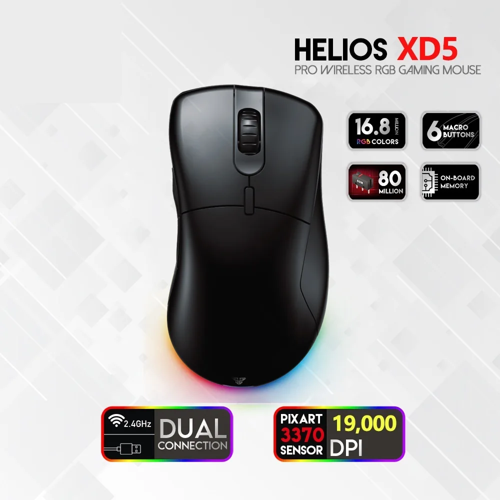 Mouse profissional para jogos RGB, suporta conexões com fio e sem fio ...