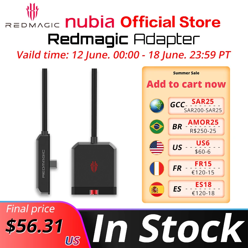 Nubia RedMagic Docking Station, adaptador para RedMagic 5G, 5S, 6Pro, 6, adaptar-se à porta tipo ...