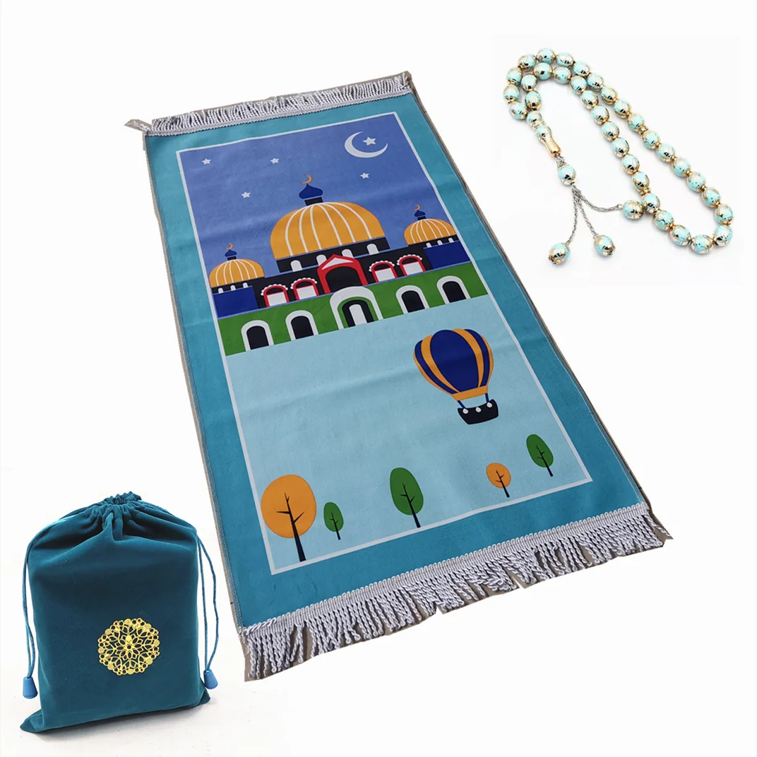 Free Shipping New Muslim Prayer Rug For Kids Children, Education Tasbih ...