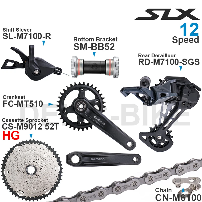 SHIMANO-Cadena-de-CN-M6100-SLX-M7100-1x12-velocidades-grupo-con-cambio ...