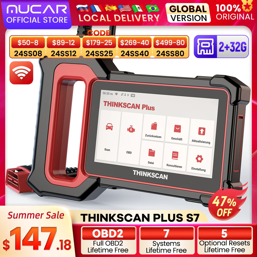 THINKSCAN-Plus-S7-S6-S4-Car-Diagnostic-Tool-ABS-SRS-TCM-Obd2-Code ...