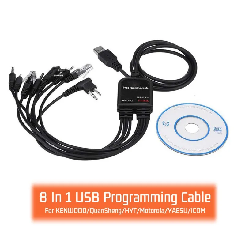 HOT 8 In 1 USB Programming Cable Multifunctional Compatible For Walkie ...