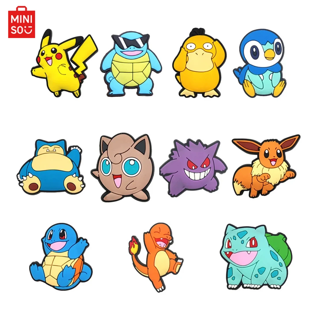 MINISO-11-unids-set-Cool-Pikachu-Squirtle-para-adornos-de-zapatos-de ...