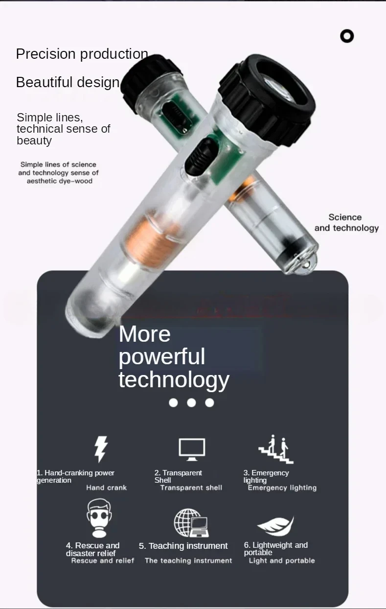 Manual shaking flashlight charging fa strong magnet spontaneous ...