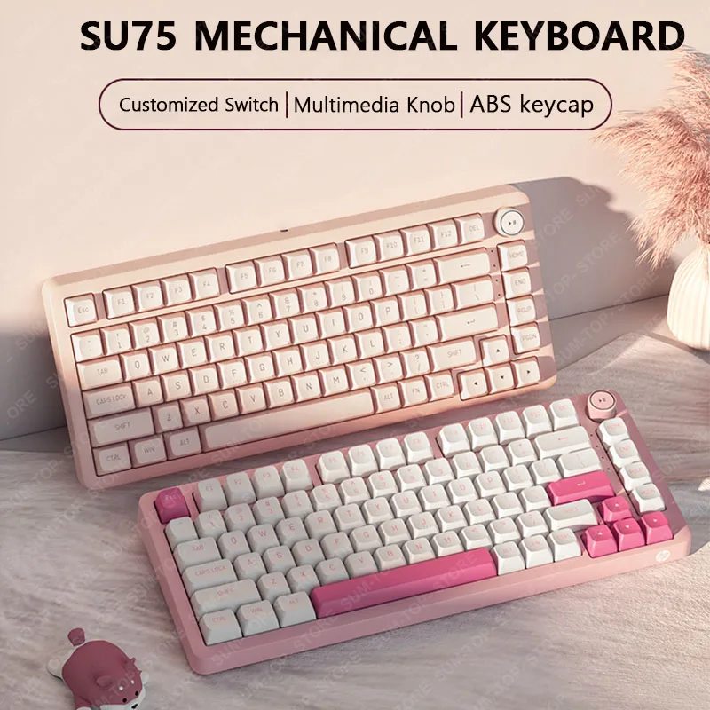 SU75-2-4G-Wireless-Bluetooth-Wired-Three-mode-Mechanical-Keyboard-Hot ...
