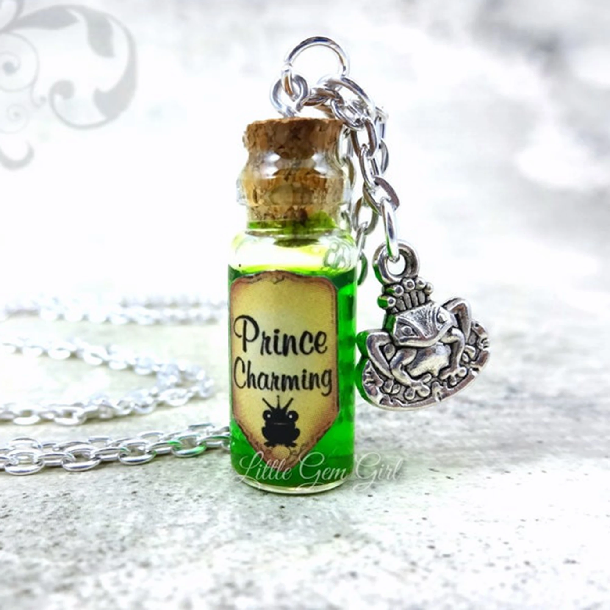 Prince Charming Magic Potion Bottle Necklace Frog Prince Love Potion ...