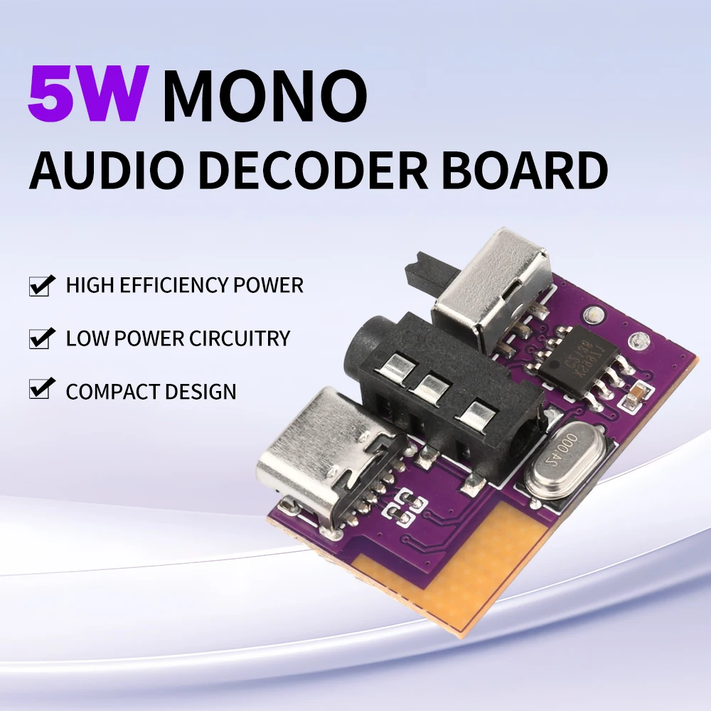 DC 3.5V-5V 5W Bluetooth Mono Amplifier Decoder Board MP3 Player TWS 3 ...