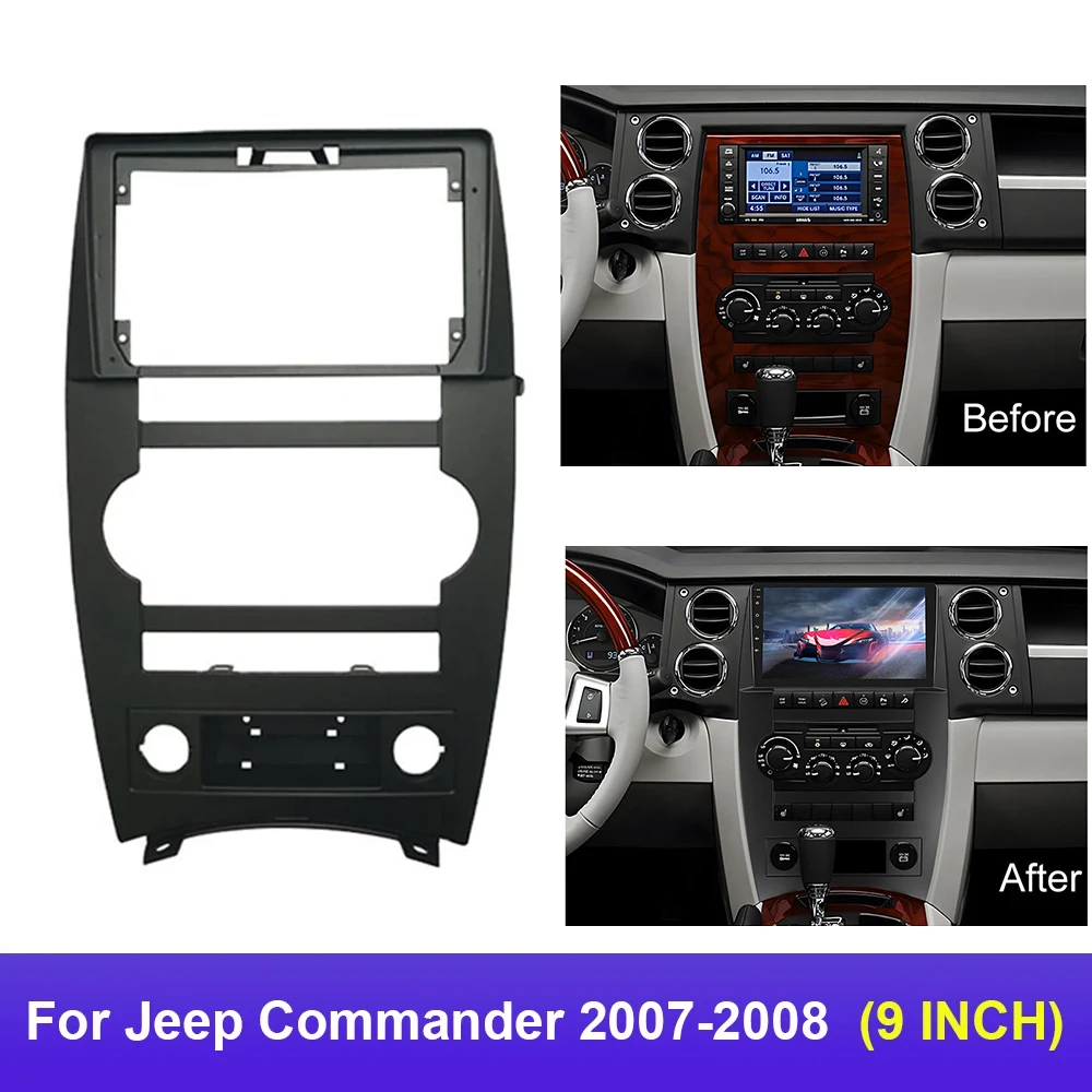 9-inch-Car-Fascia-Radio-Panel-for-Jeep-Commander-2007-2008-Dash-Kit ...