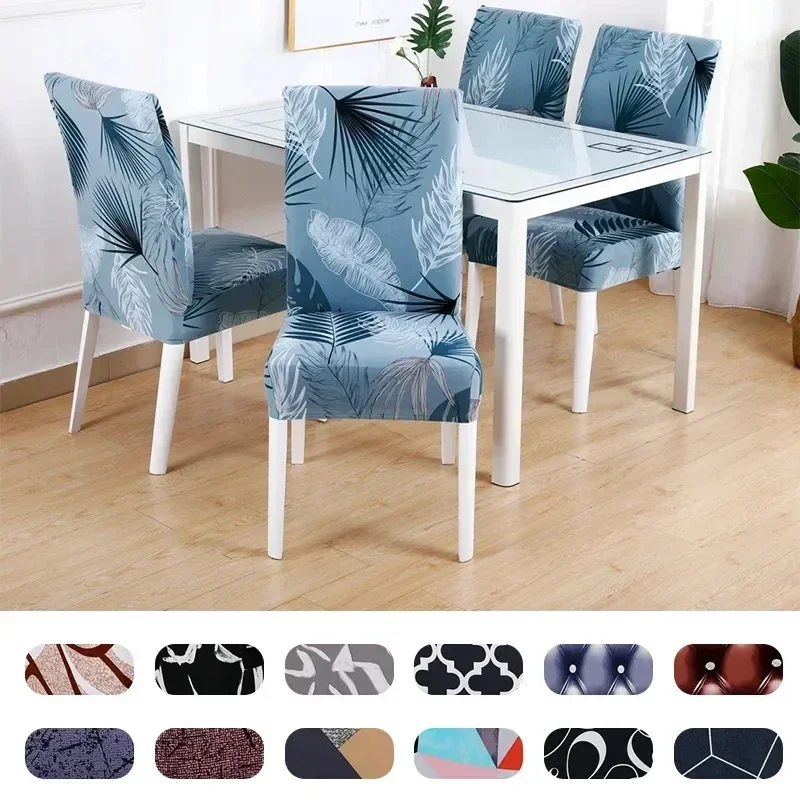 1-2-4-6-Pieces-Printed-Chair-Cover-Washable-Big-Elastic-Kitchen-Chair ...