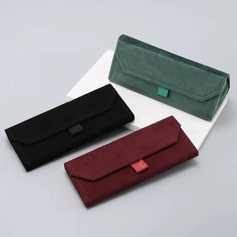 Noble Velvet Triangle Folding Glasses Case Elegant Portable Sunglasses ...