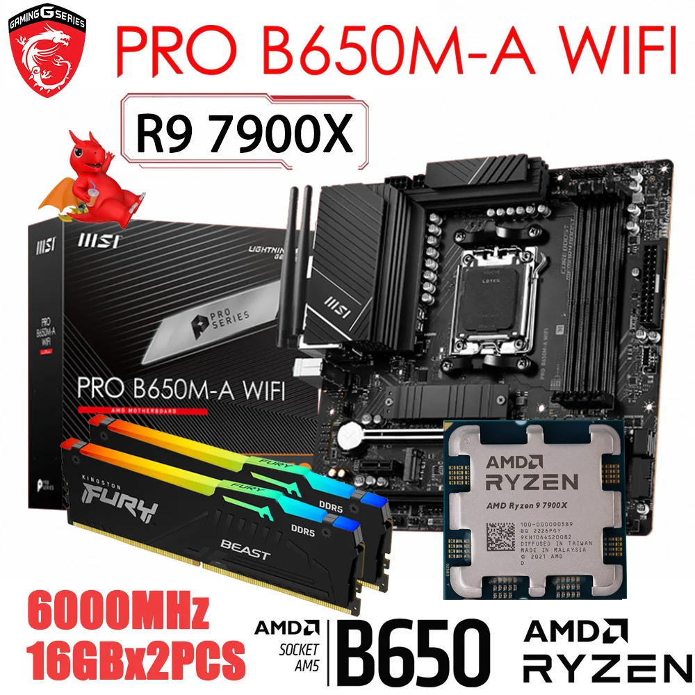 AMD-CPU-Combo-MSI-PRO-B650M-A-WIFI-AM5-DDR5-128GB-Motherboard-RYZEN-9 ...